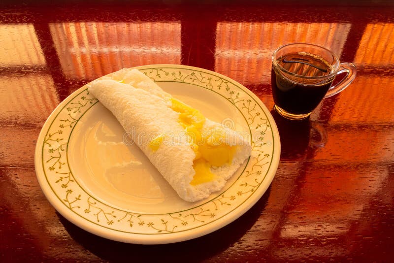 Tapioca in a Plate and a Cup with Coffee. Stock Photo - Image of ...