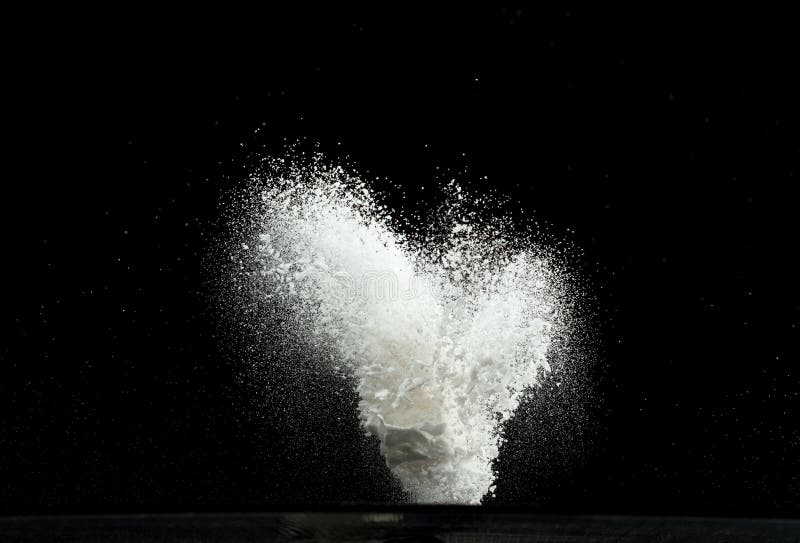 Tapioca Starch Flour Fly Explosion, White Powder Tapioca Starch Fall ...