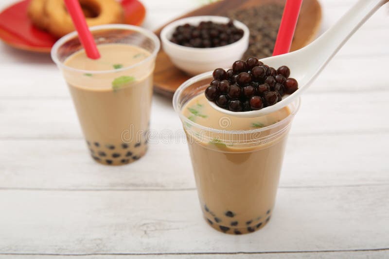 Tapioca Tea and Tapioca Pearl Stock Image - Image of boba, delicious ...