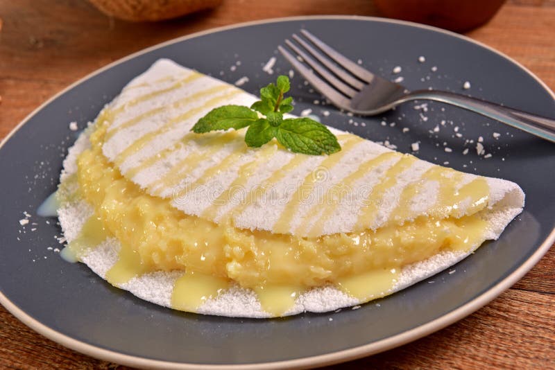 Tapioca Filled with Coconut Cream Stock Photo - Image of cream ...