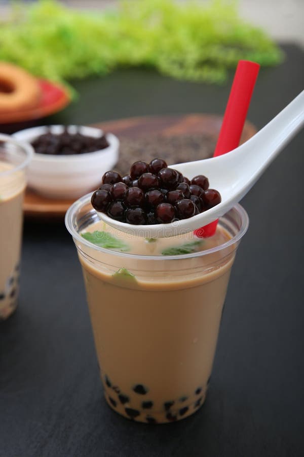 Tapioca Tea and Tapioca Pearl Stock Photo - Image of sweet, balls ...