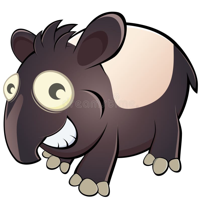 Tapir de dessin animé illustration de vecteur. Illustration du regards ...