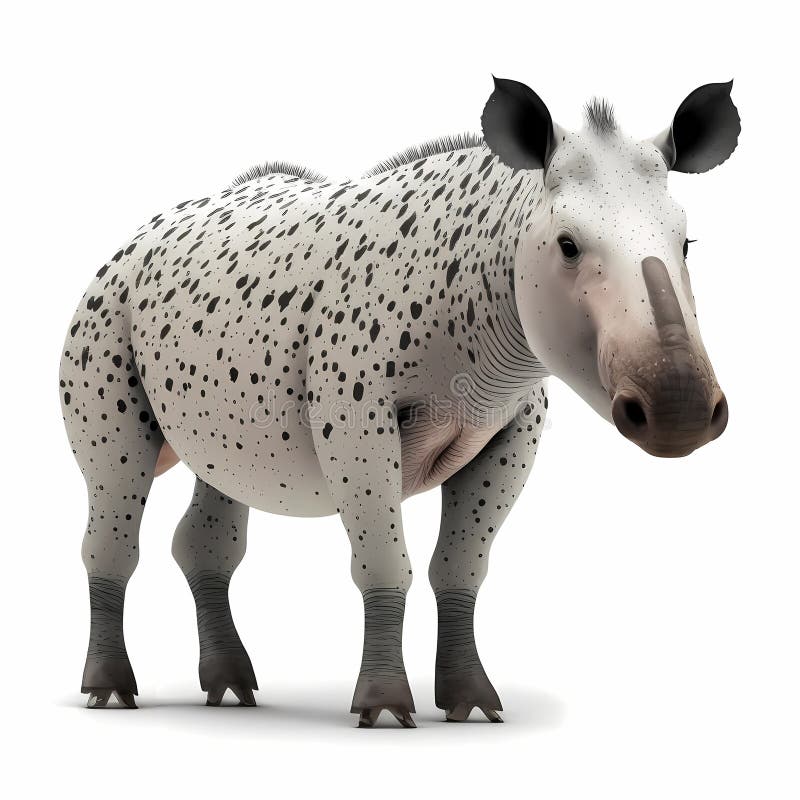 Tapir Isolated White. Generative AI Stock Illustration - Illustration ...