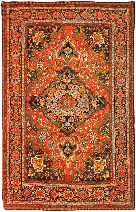 Tapis Iranien Persan Rouge Antique Photo stock - Image of handwoven ...
