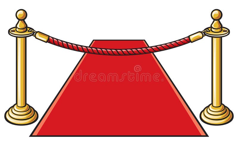 Tapis Rouge Et Piliers Avec Les Cordes Rouges Illustration Stock ...