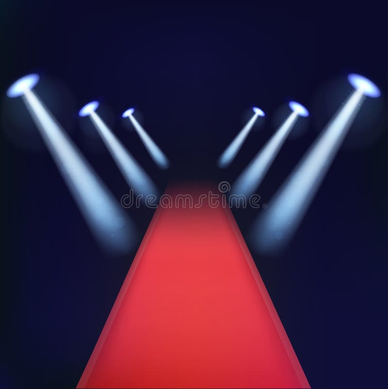 Tappeto Rosso Con I Riflettori. Illustrazione Vettoriale ...