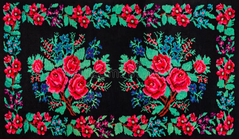 Ricamo floreale messicano immagine stock. Immagine di comitato - 29344233