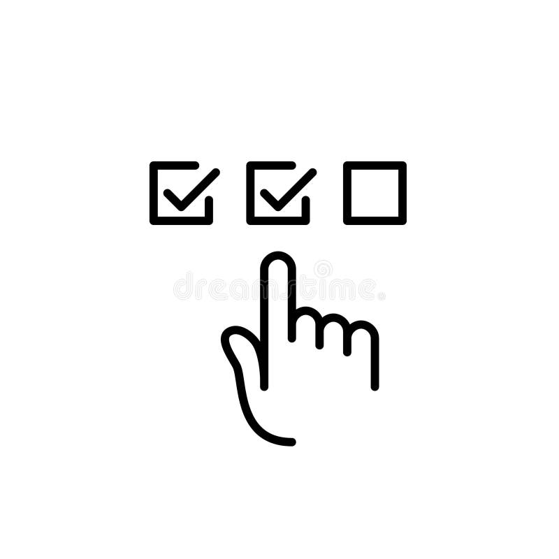 Tapping at Checkbox with a Finger. Ticking Off Boxes. Success ...