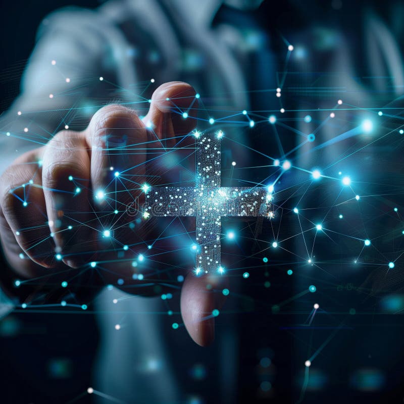 Tapping on the Digital Virtual Screen. Success, Confirmation Stock ...