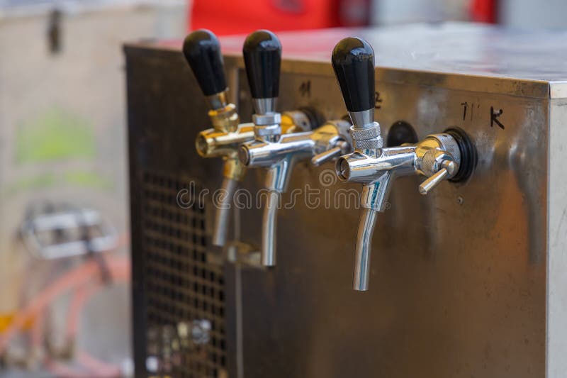 Tapping Equipment for Dispensing Beer and Sodas Stock Photo - Image of ...