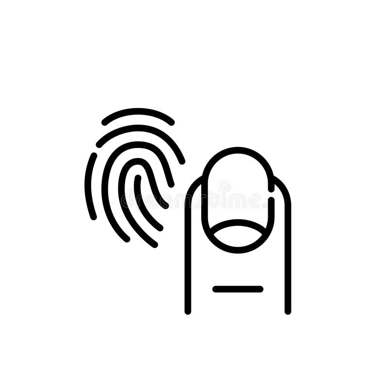 Tapping Finger for Fingerprint Recognition. Pixel Perfect Icon Stock ...