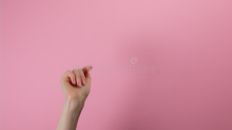Tapping Gesture. a Female Hand Appears from Below and Presses a Finger ...