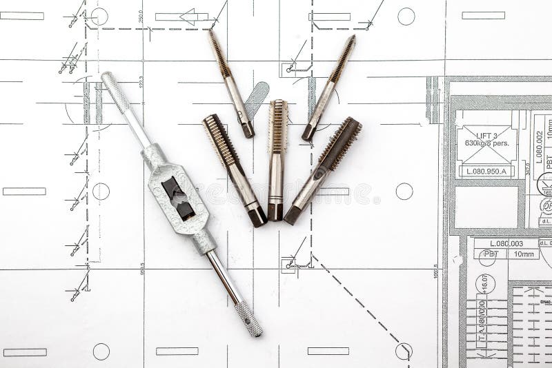 Tapping operation on plan stock image. Image of bottoming - 65047947