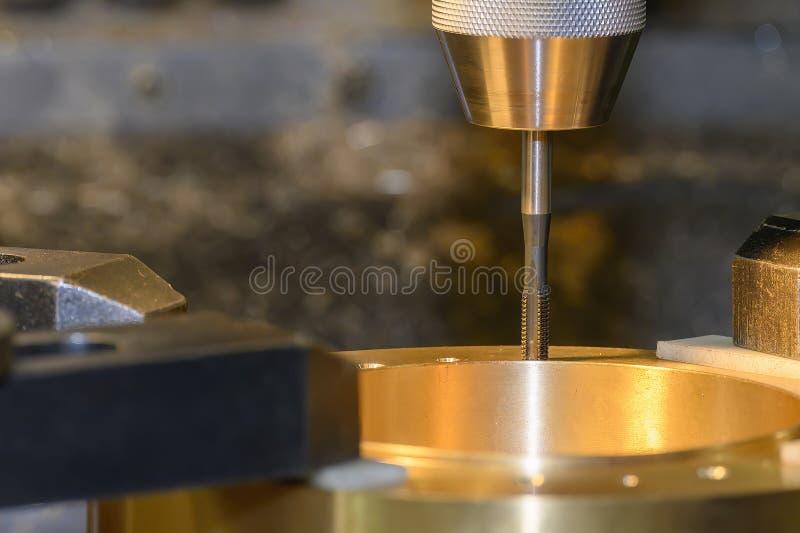 The Tapping Process on NC Milling Machine at the Brass Material Parts ...