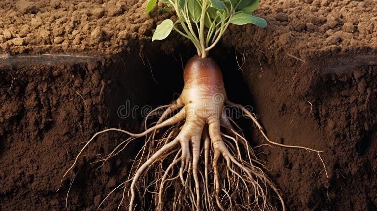Taproot Apple Tree with Roots Stock Image - Image of ground, highlight ...