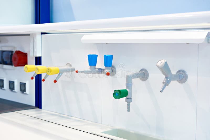 Taps in Chemical Laboratory Stock Image - Image of faucet, interior ...
