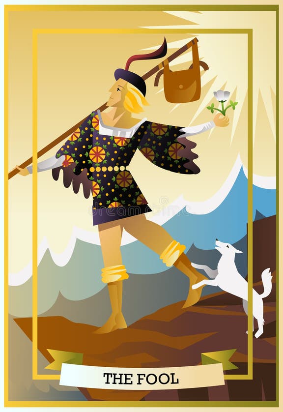 The Fool Major Arcana Tarot Card Stock Vector - Illustration of walker ...