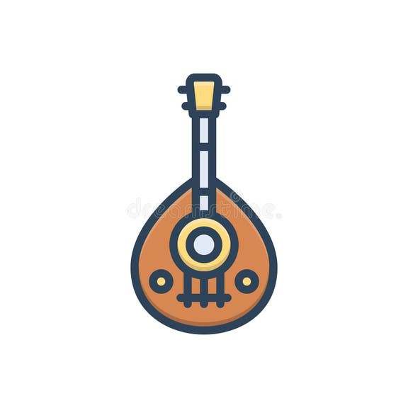 Color Illustration Icon for Tar, Musical and Guitar Stock Illustration ...