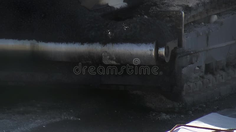 Tar Surface Laying Machine Tarring in a Road Stock Video - Video of ...