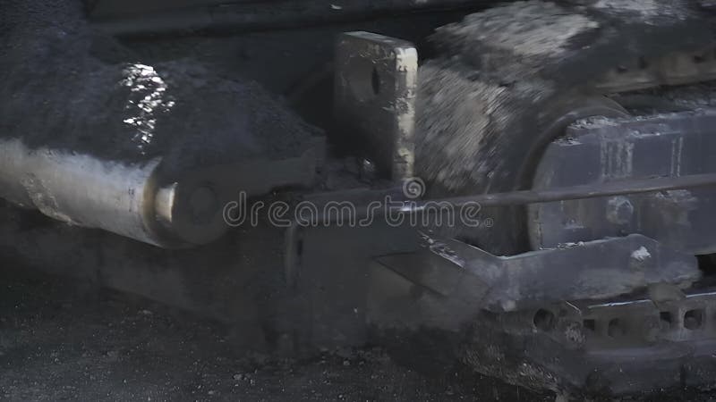 Tar Surface Laying Machine Tarring in a Road Stock Video - Video of ...