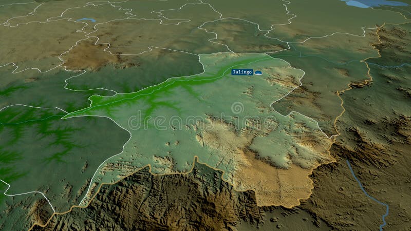 Taraba, Nigeria - Highlighted with Capital. Physical Stock Illustration ...