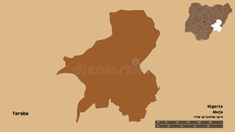 Taraba, State of Nigeria, Zoomed. Pattern Stock Illustration ...