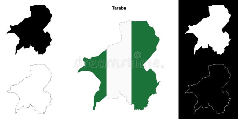 Taraba outline map stock vector. Illustration of outline - 356523038