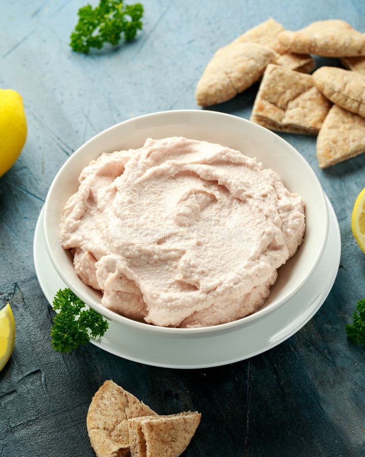 Taramasalata Dip Made with Fish Roe in White Bowl Stock Image - Image ...