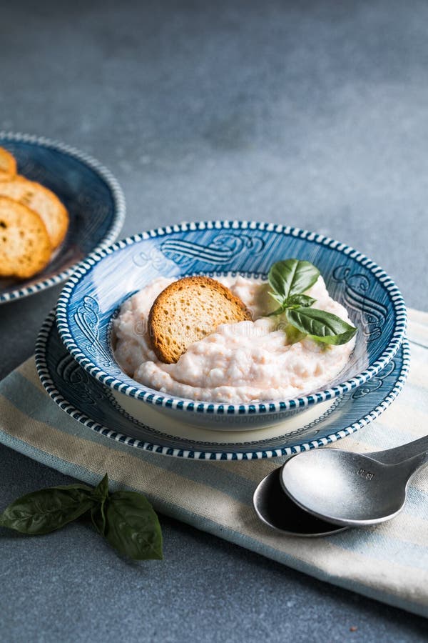 Taramosalata Greek Spread Paste (pate) Made of Ground Fish, Stock Photo ...