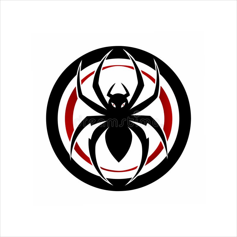 Tarantula Silhouette Mascot Template on White Background Stock ...