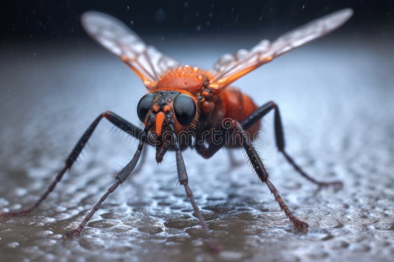 Tarantula Hawk Wasp Captured in Mid-flight Stock Image - Image of ...