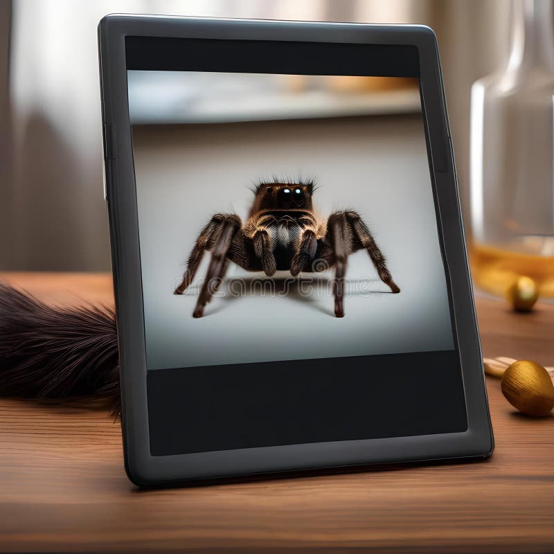 A Tarantula Using a Tablet As a Touchscreen To Create Digital Spider ...