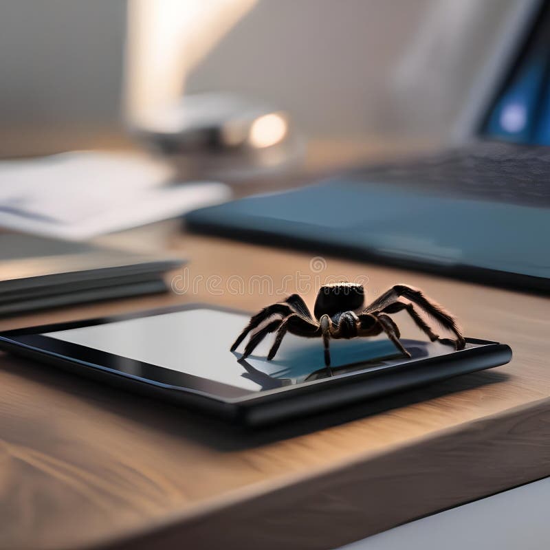 A Tarantula Using a Tablet As a Touchscreen To Create Digital Spider ...