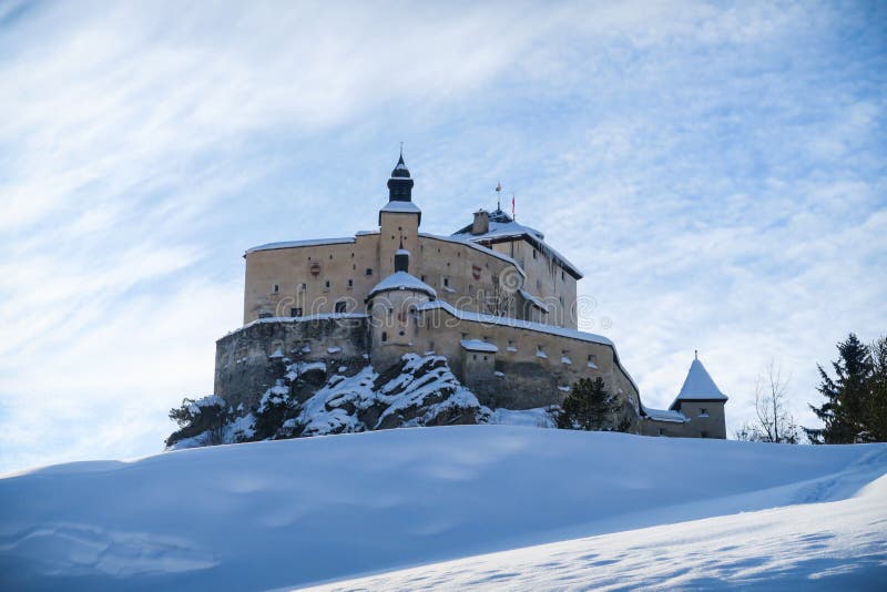 Tarasp Castle in Front of Blue Sky Editorial Stock Image - Image of ...