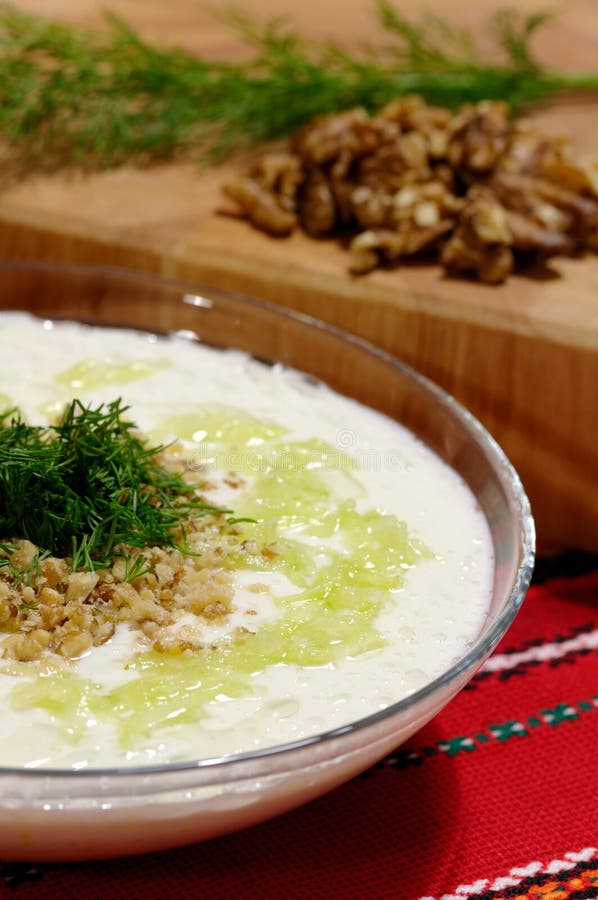 Tarator - Traditional Bulgarian Cold Sorrel Soup Stock Image - Image of ...