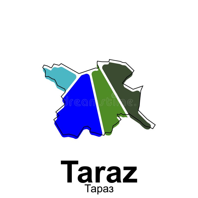 Taraz Vector World Map City Illustration. Isolated on White Background ...