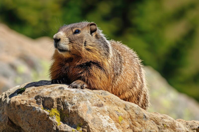 Tarbagan Marmot( Marmota Camtschatica Pallas) is Basking in the Sun ...