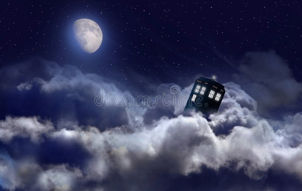 Tardis in the night stock illustration. Illustration of travel - 48615796