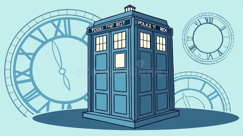 TARDIS Time Machine Illustration, Sci,fi Icon and Iconic Blue Box ...