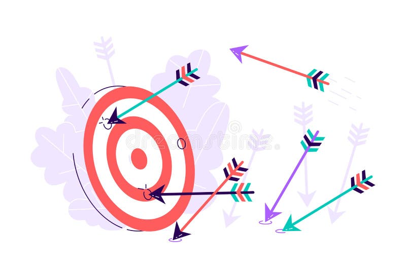 Multiple Arrows Hitting Target Stock Illustrations – 25 Multiple Arrows ...