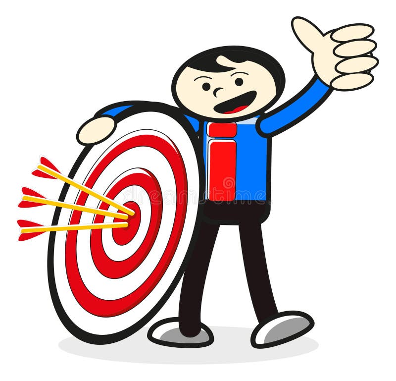 Funny target stock vector. Illustration of businessman - 18605456