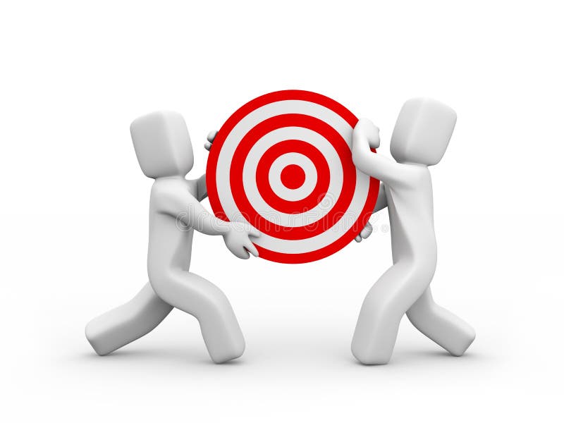 Competing for same target stock illustration. Illustration of converge ...