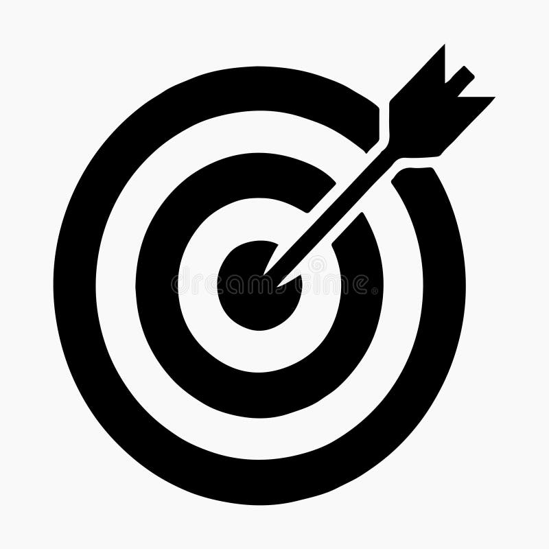 Target Achieved: Arrow Striking Center of the Target Stock Illustration ...