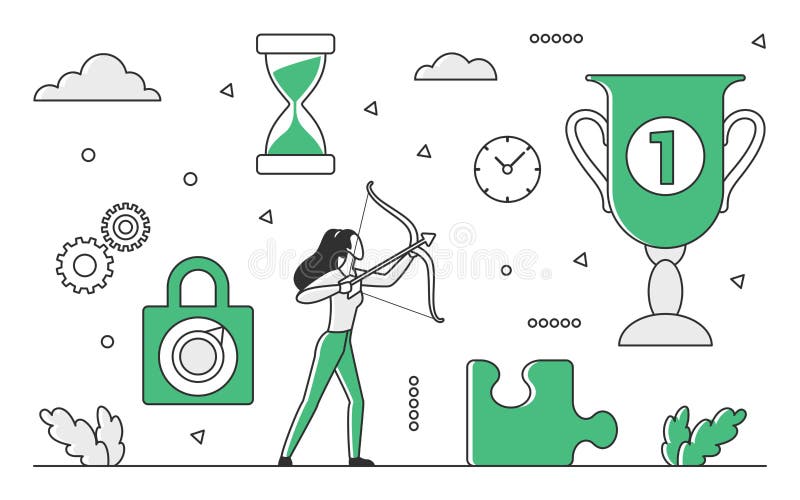 Target achievement success stock vector. Illustration of progress ...
