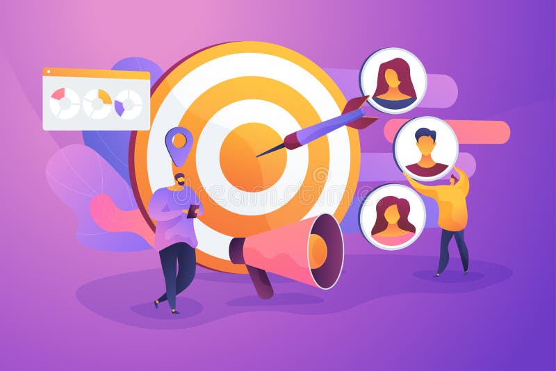 Crm Target Advertisement Line Icon Vector Illustration Stock Vector ...