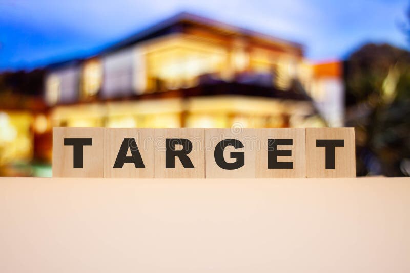 Target Against the Background of a Built House. Business Word for ...