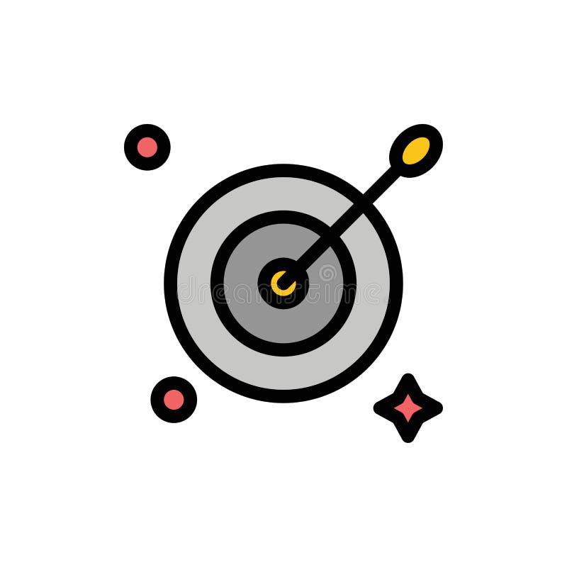 Target, Aim, Arrow Flat Color Icon. Vector Icon Banner Template Stock ...