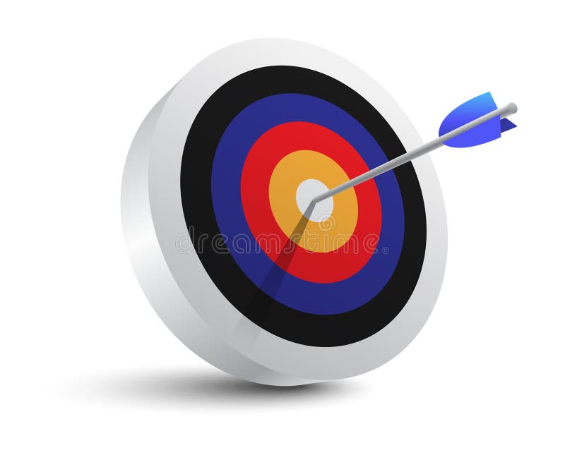 Target aim and arrow icon stock vector. Illustration of accurate - 46671123