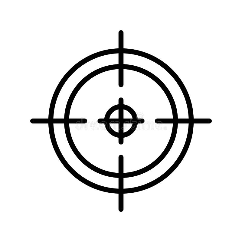 Target, Aim, Focus Icon Linear Logo Mark in Black and White Stock ...
