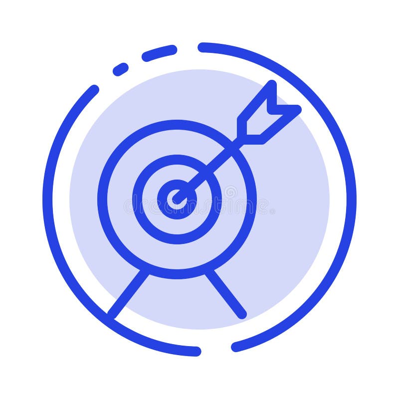 Target, Aim, Goal Blue Dotted Line Line Icon Stock Vector ...